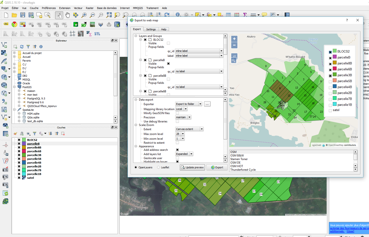 Comment exporter votre projet QGis en page html en deux clics : le plugin Qgis2Web | Blog SIG ...
